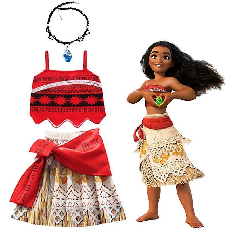 Girls Moana Costume Bikini for Kids Vaiana Princess Dress Clothes ...