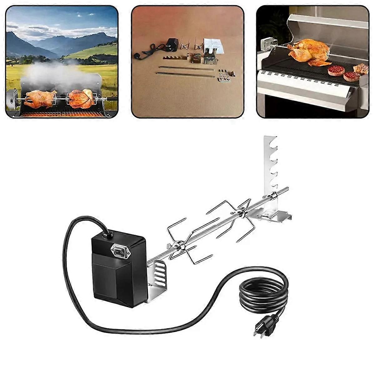 Portable Electric Grill - Deluxe Motorized Gas Grill with Rotisserie ...