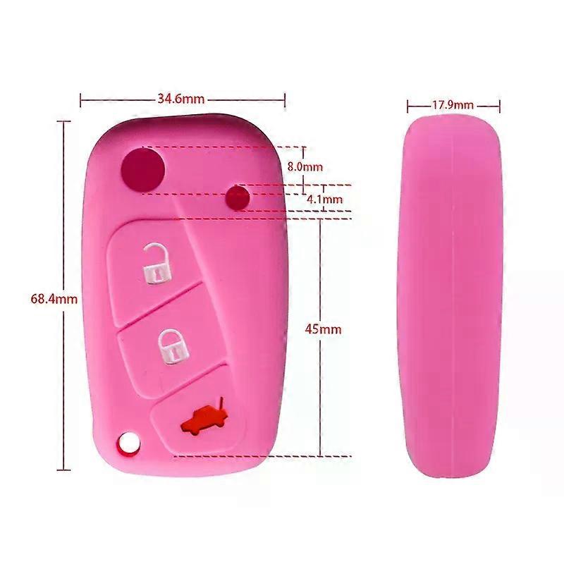 OkeyTech 3 Buttons Keys Car Key Case Rubber Cover For Fiat Panda Stilo ...