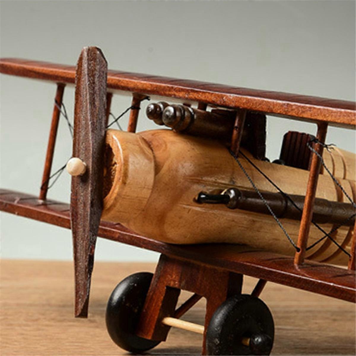Retro Aircraft Handicraf Wooden Airplane Model,Vintage Biplane Model ...