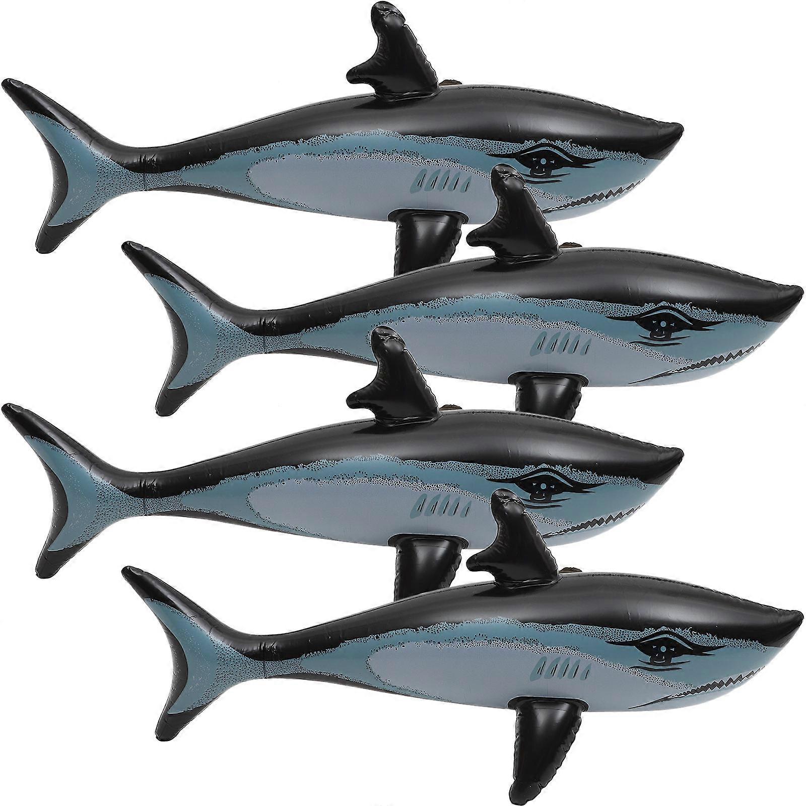 4pcs Inflatable Shark Decorations Floating Sea Animal Playthings for ...