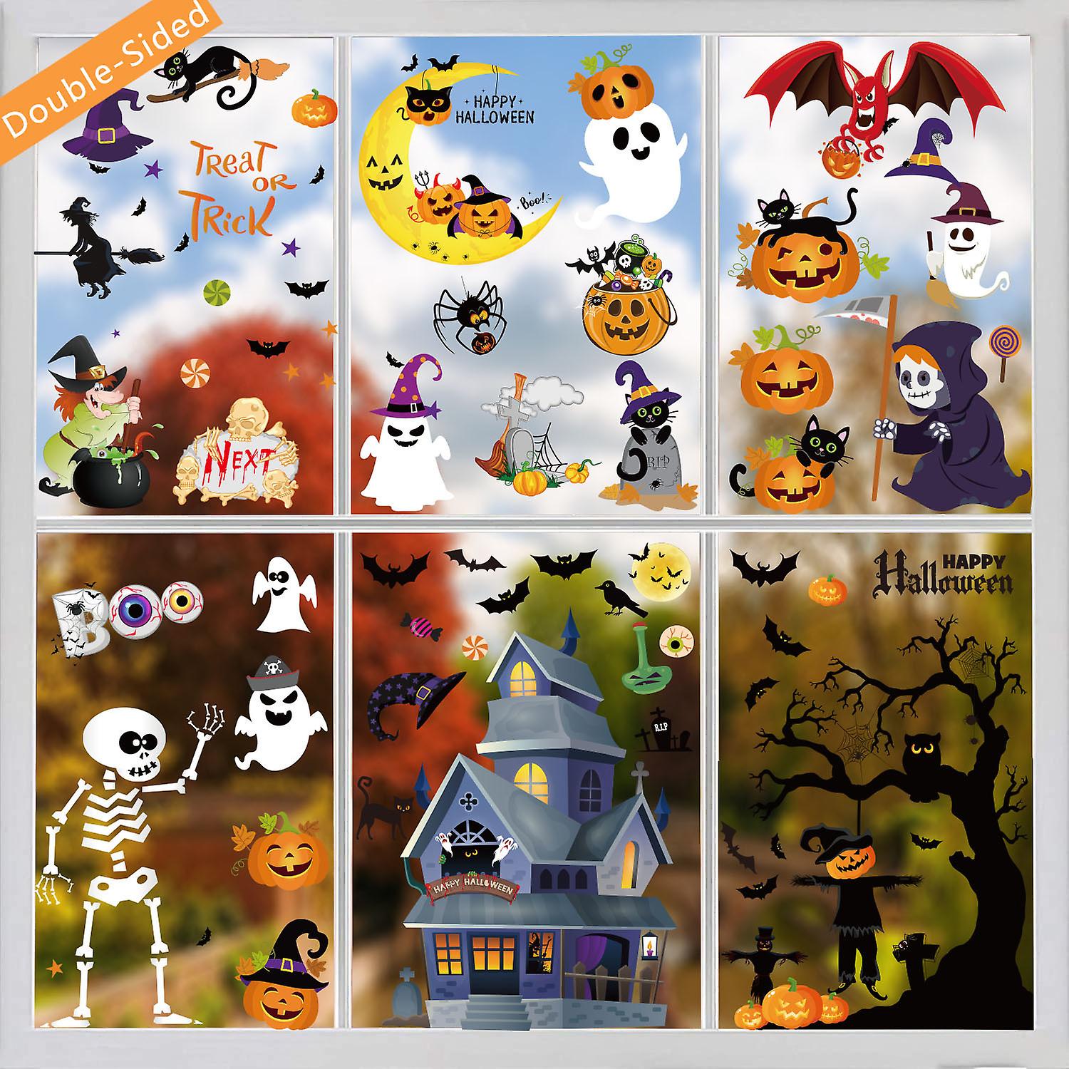 Halloween Window Stickers Stickers, 9pcs Halloween Decorations For ...