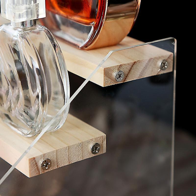 Acrylic & Wood Display Stand, 4-step Clear Display Riser Wood Shelf For ...