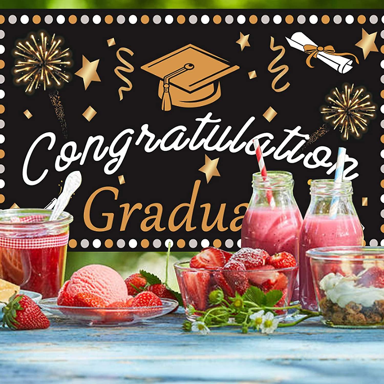 Graduation Backdrop 71" X 45", Extra Large Congratulations Graduation ...