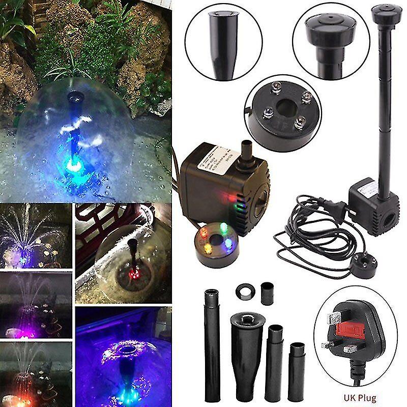 600l/h 4 Led Electric Water Feature Pump Small Fountain Outdoor Garden ...