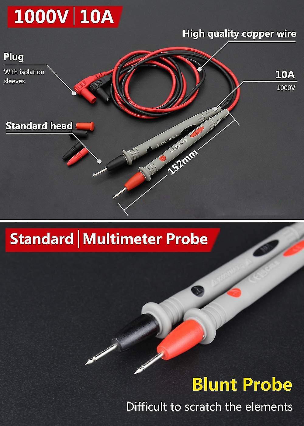 Multimeter Test Leads Banana Plug,1000v 20a Digital Multi Meter Clamp ...