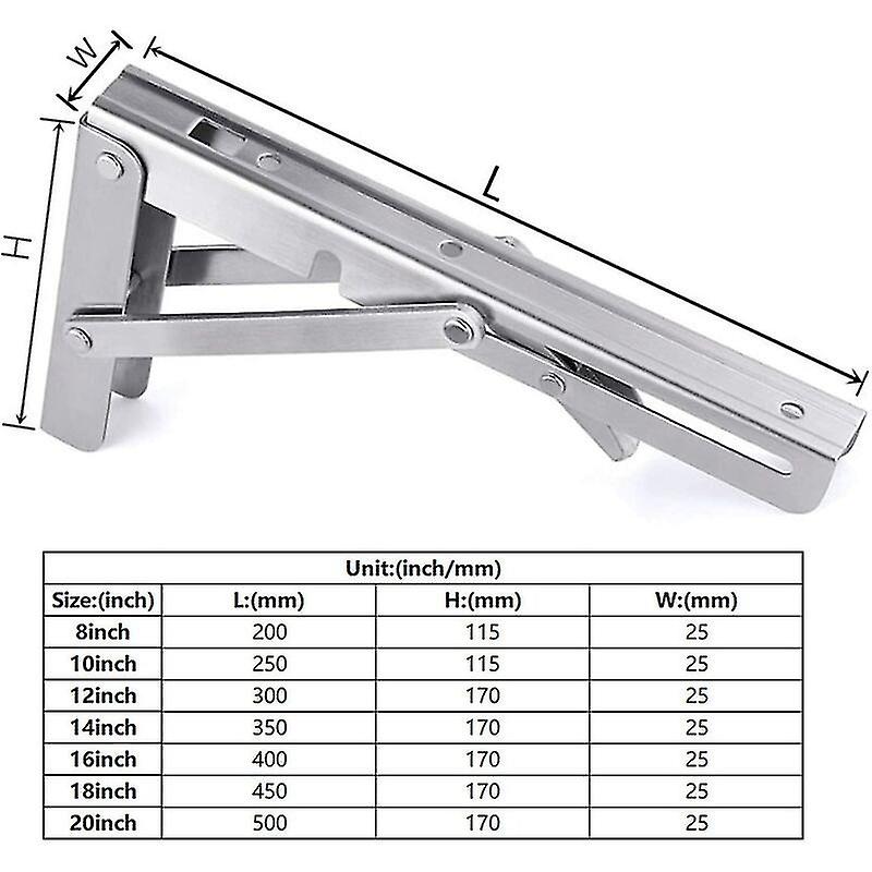 300mm Folding Bracket, Healwe Stainless Steel Folding Console Bracket ...