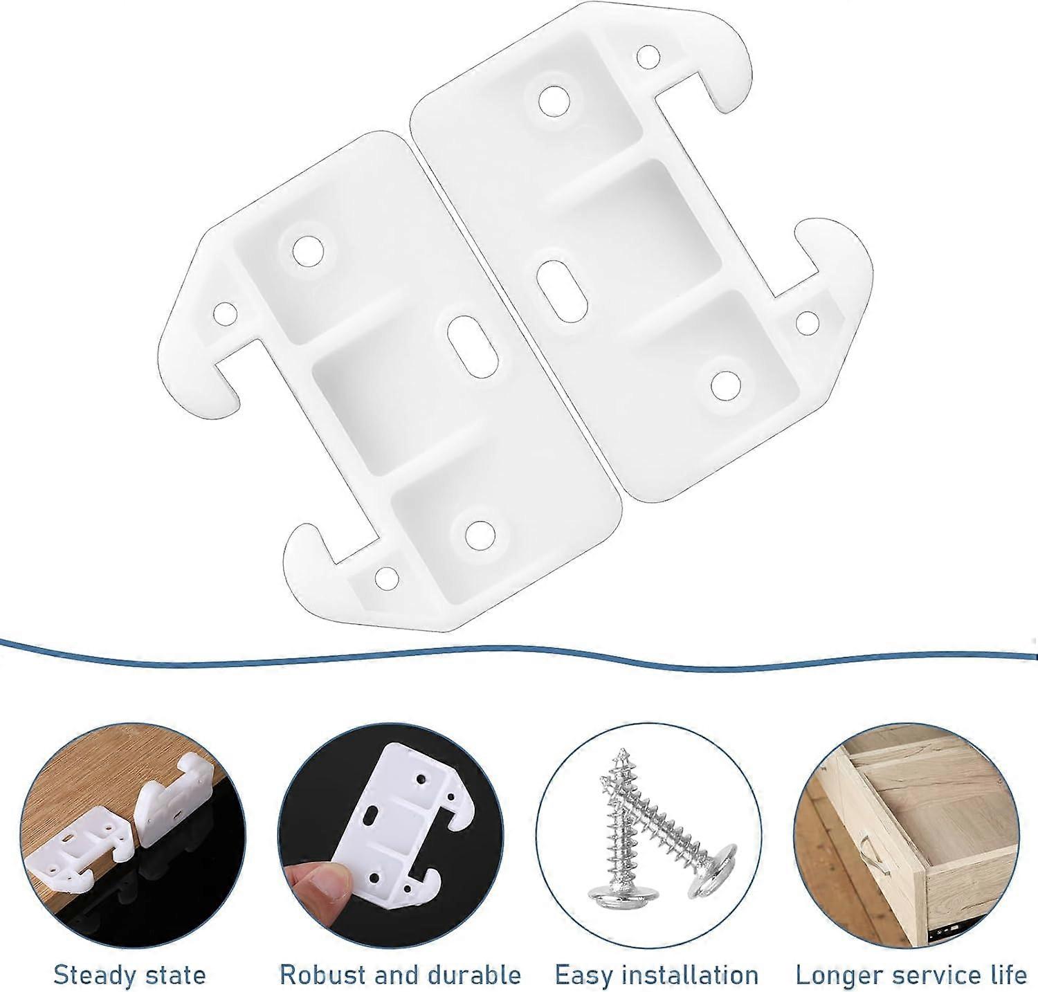 10 PCS Plastic Drawer Guides Slides Track Rail Guide Brackets Drawer ...