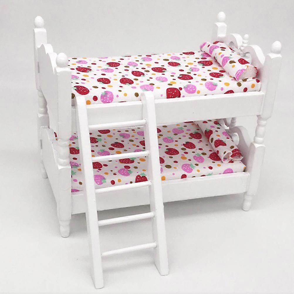 Miniture House Furniture Double Doll Bunk Bed Bunk Beds Toy Wooden Mini Bunk Bed Bunk Bed Doll ...