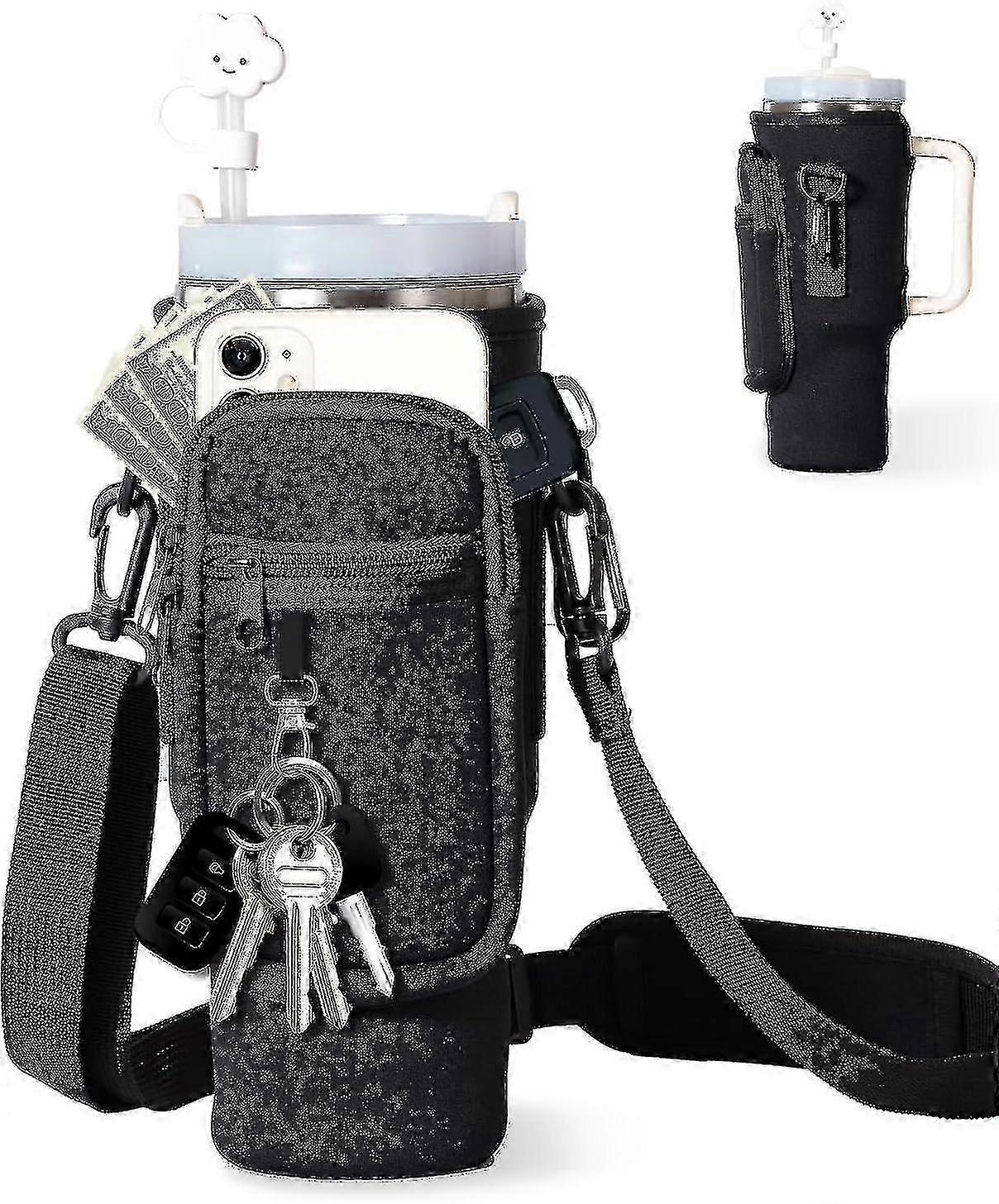 Water Bottle Carrier Bag With Phone Pocket For Stanley 40/30 Oz Tumbler Neoprene Water Bottle ...