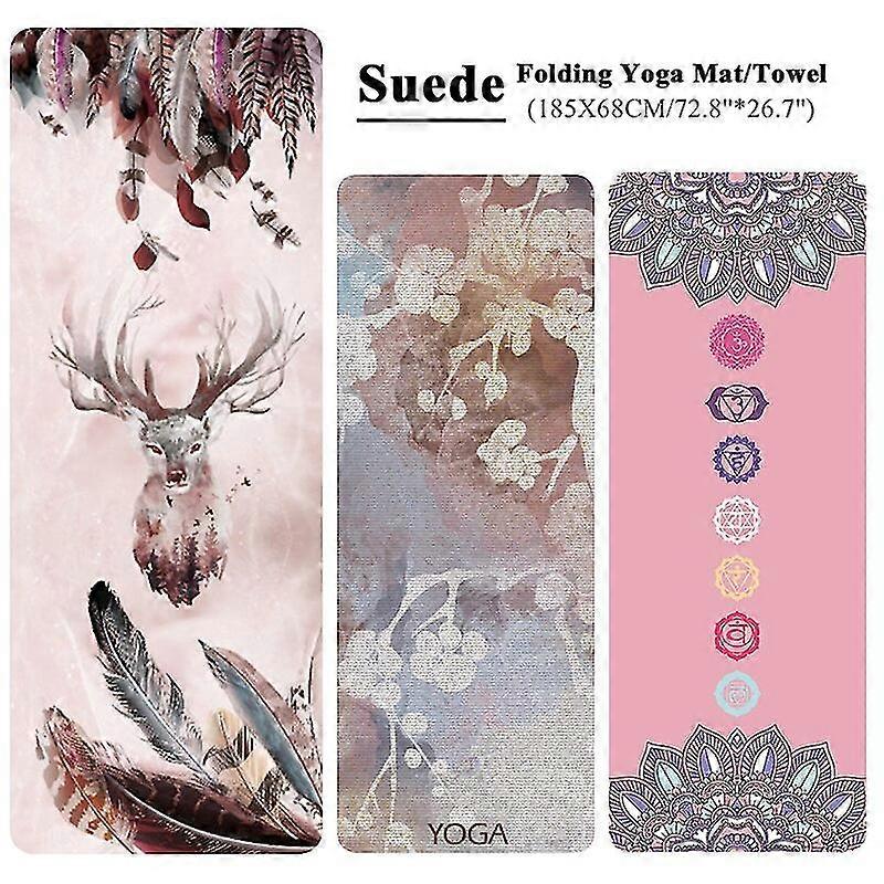 Travel Yoga Mat Foldable Eco-Friendly Rubber Fitness Exercise Pad ...