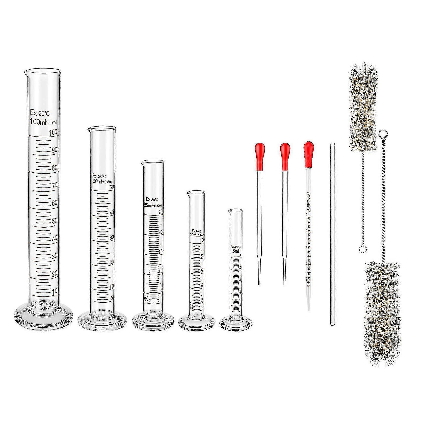 Glass Graduated Measuring Cylinders Set,premium Borosilicate Cylinders ...