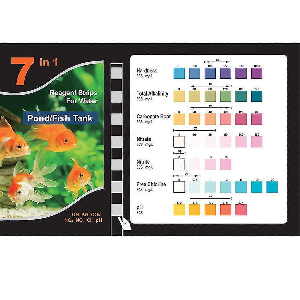 100 Pack 7 In 1 Ph Test Fish Tank Water Tropical Aquarium Pond Water ...