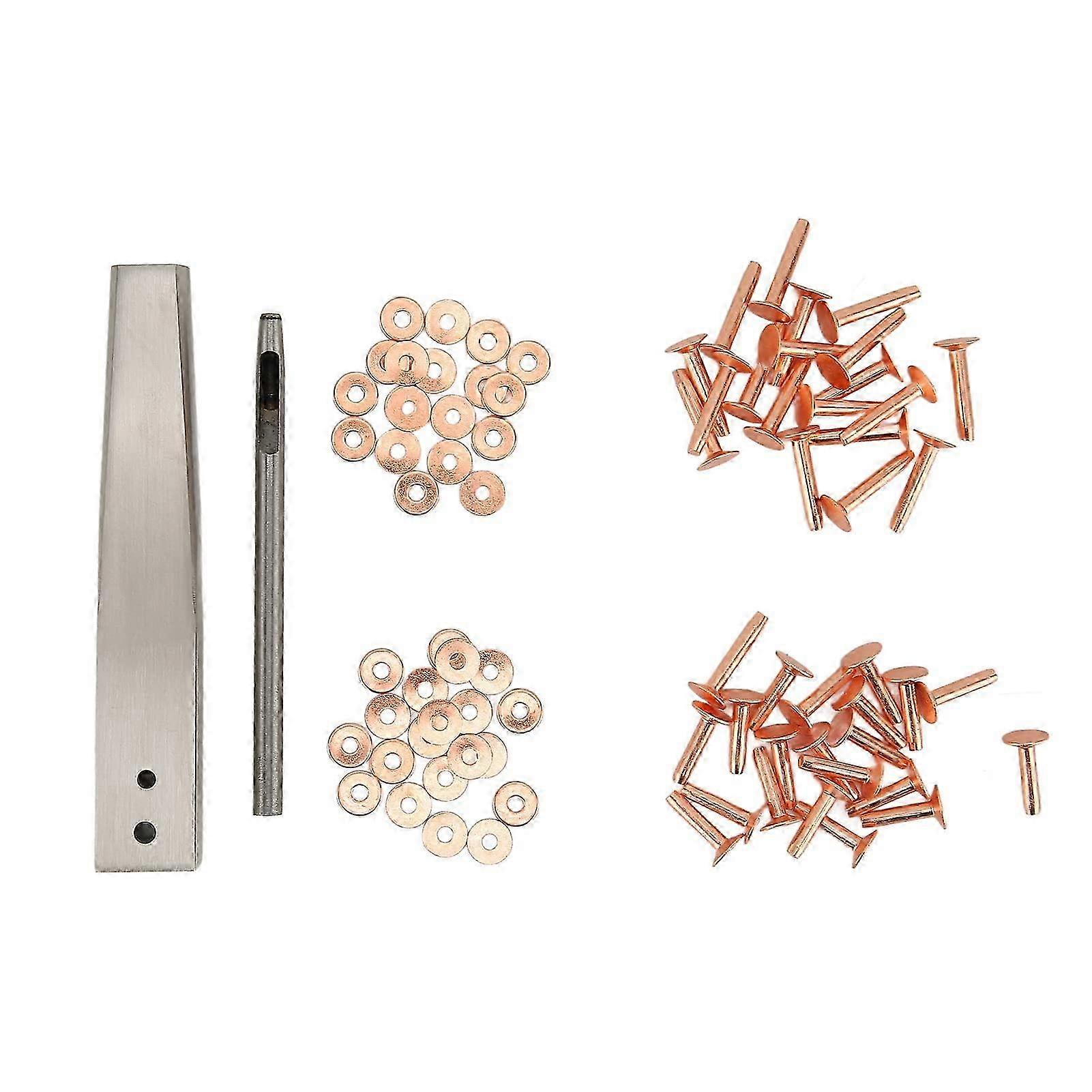 40 Set 2 Sizes Copper Rivet and Burrs Assortment Kit, Including 3.5mm ...