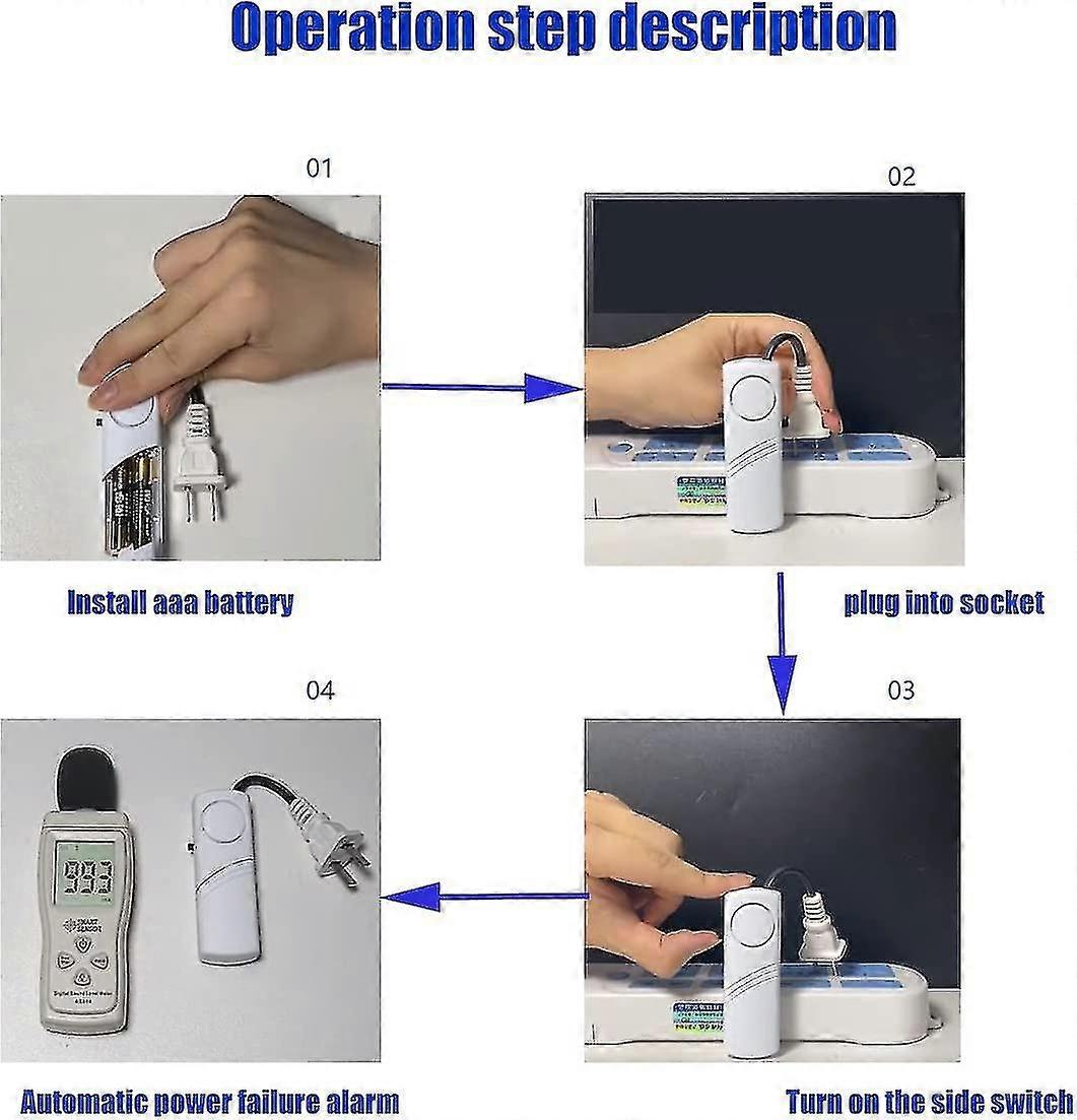 2pcs Power Failure Alarm,automatic Power Cut Failure Alerter,80db Led ...