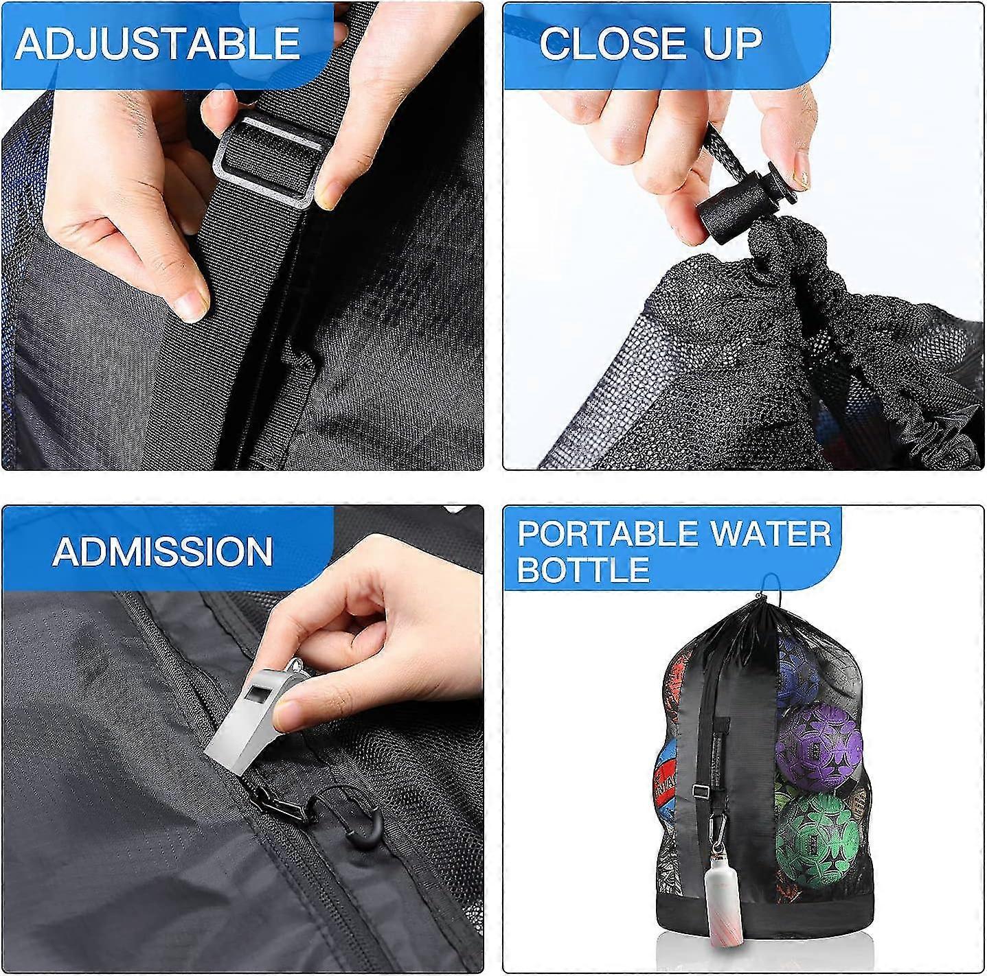 Extra Large Ball Bag, Mesh Bag For Soccer Ball, Basketball, Volleyball ...