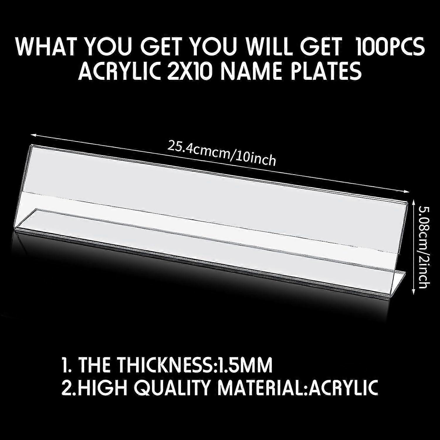 Acrylic Name Plates for Desks 2 x 10 Inch Clear Name Tent Holders ...