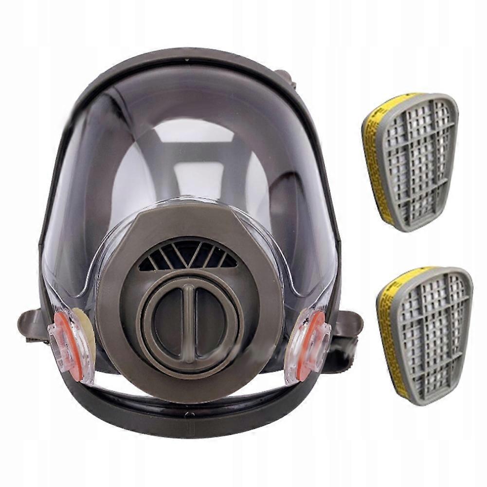 Full Face Facepiece Respirator Gas Masks With Filter Box For ...