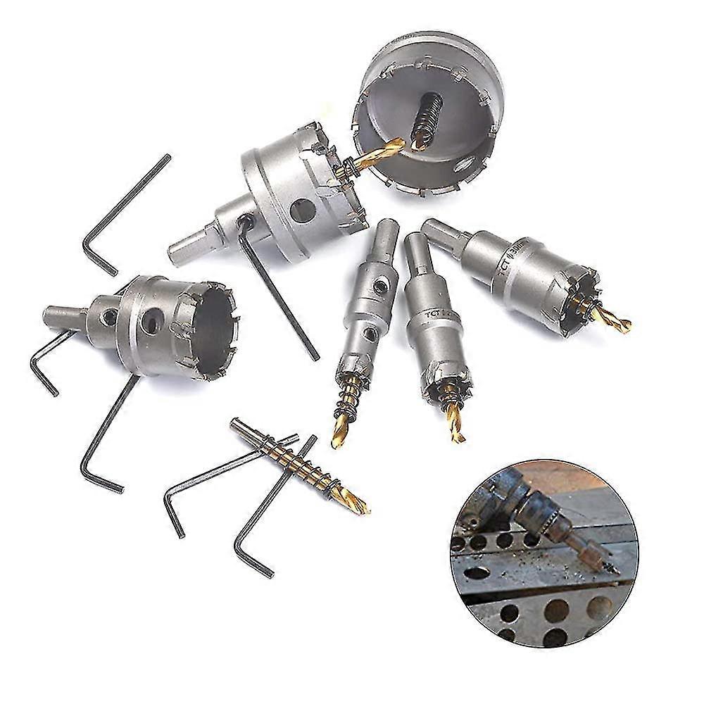 Hole Saw For Metal, Set Of 6 Carbide Hole Saw Drill Bits, Stainless Steel Hole Saws, For ...