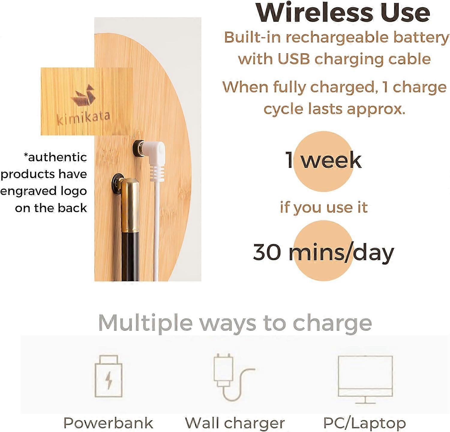 Lighted LED Makeup Mirror Vanity Mirror with 3 Color Lights, Cordless ...