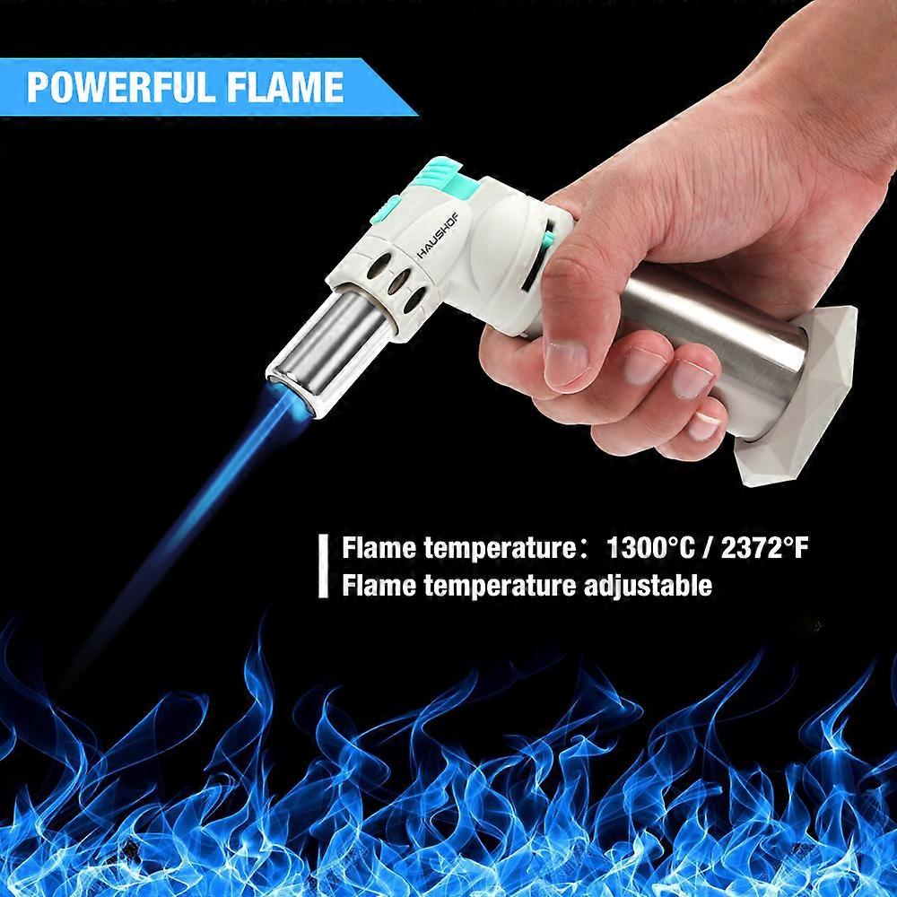 HAUSHOF Refillable Kitchen Torch Adjustable Flame for DIY Creme Brulee ...