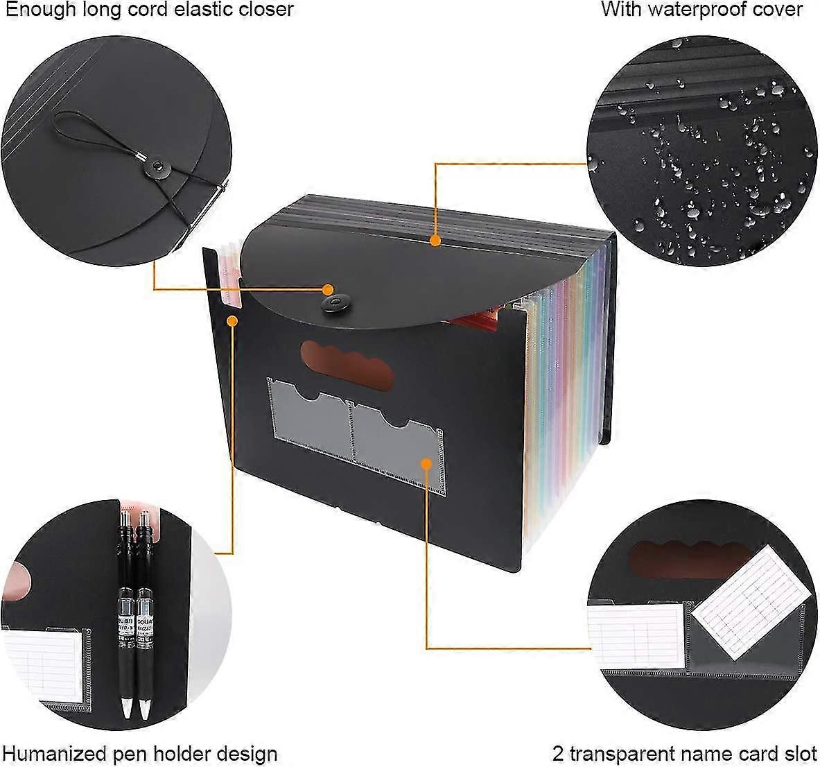 13 Compartment Folder Storage Folder With A4 Lid Administrative Paper ...