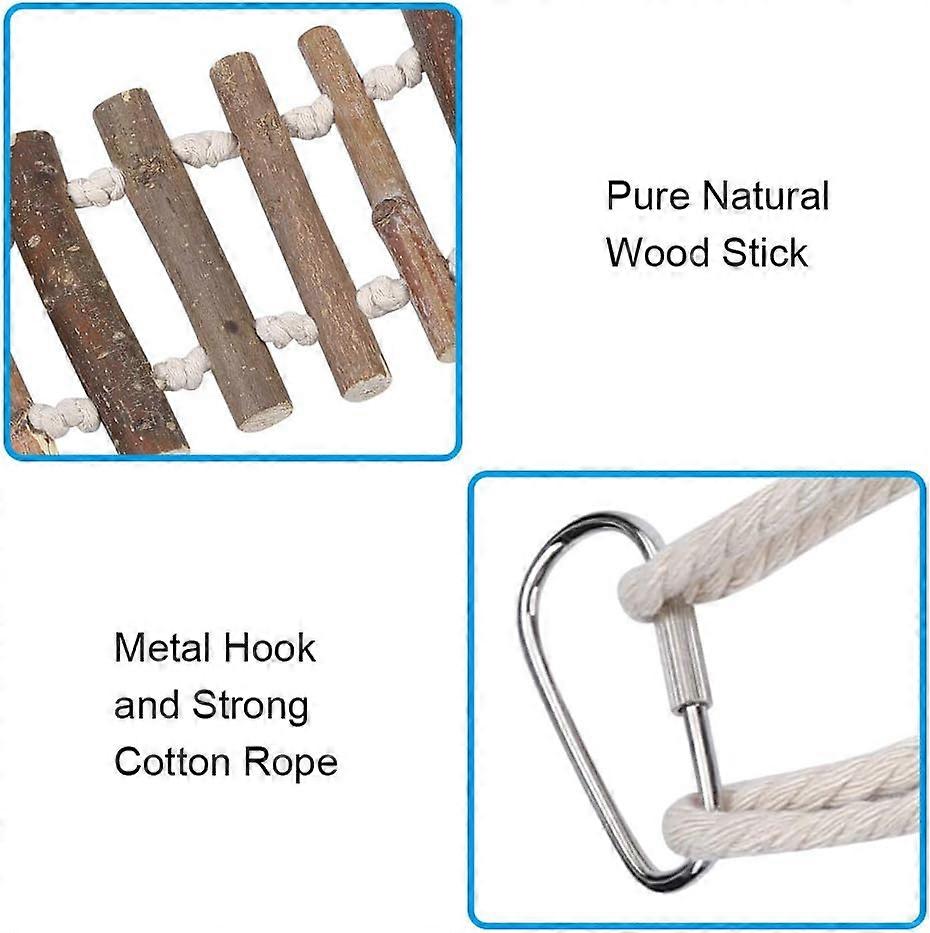 Parrot Toy - Natural Rope Ladder, Hanging Perches, Swings, Cage ...