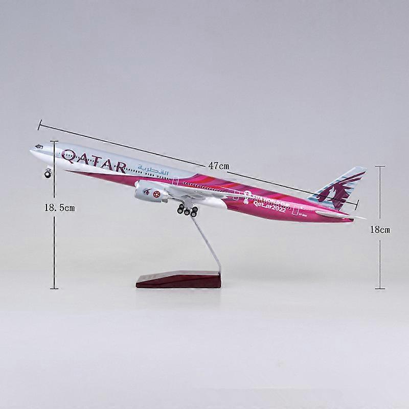 47CM 1:157 Scale Model 2022 Qatar Airways 777 Airliner With Light ...
