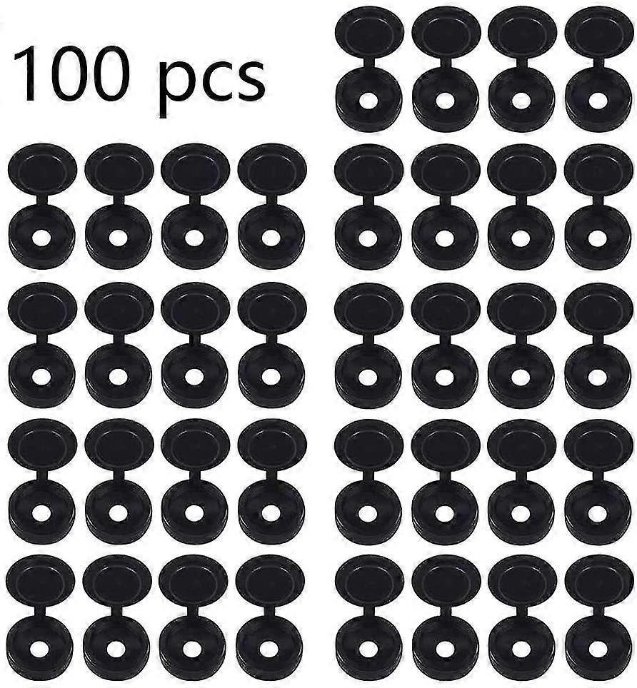 100 pieces black screw covers license plate rivet covers plastic screw ...