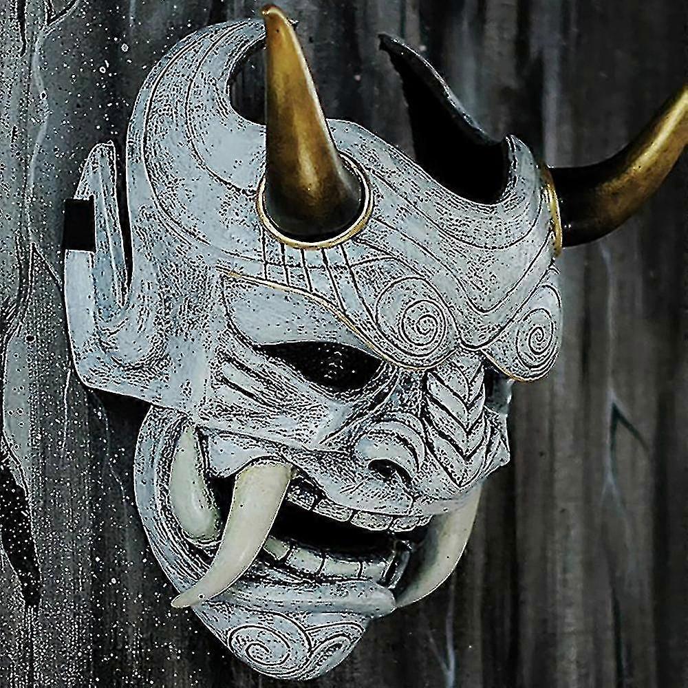 Mike Hannya Demon Mask Japanese Oni Samurai Noh Kabuki Red Prajna Latex Masks Adult Unisex ...