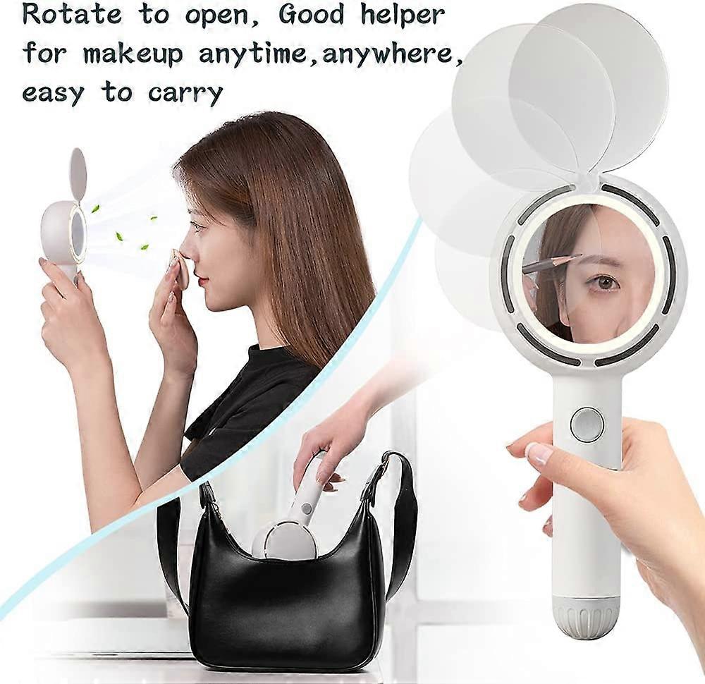 Mini Handheld Fan, Battery Operated Rechargeable Portable Fan with LED ...