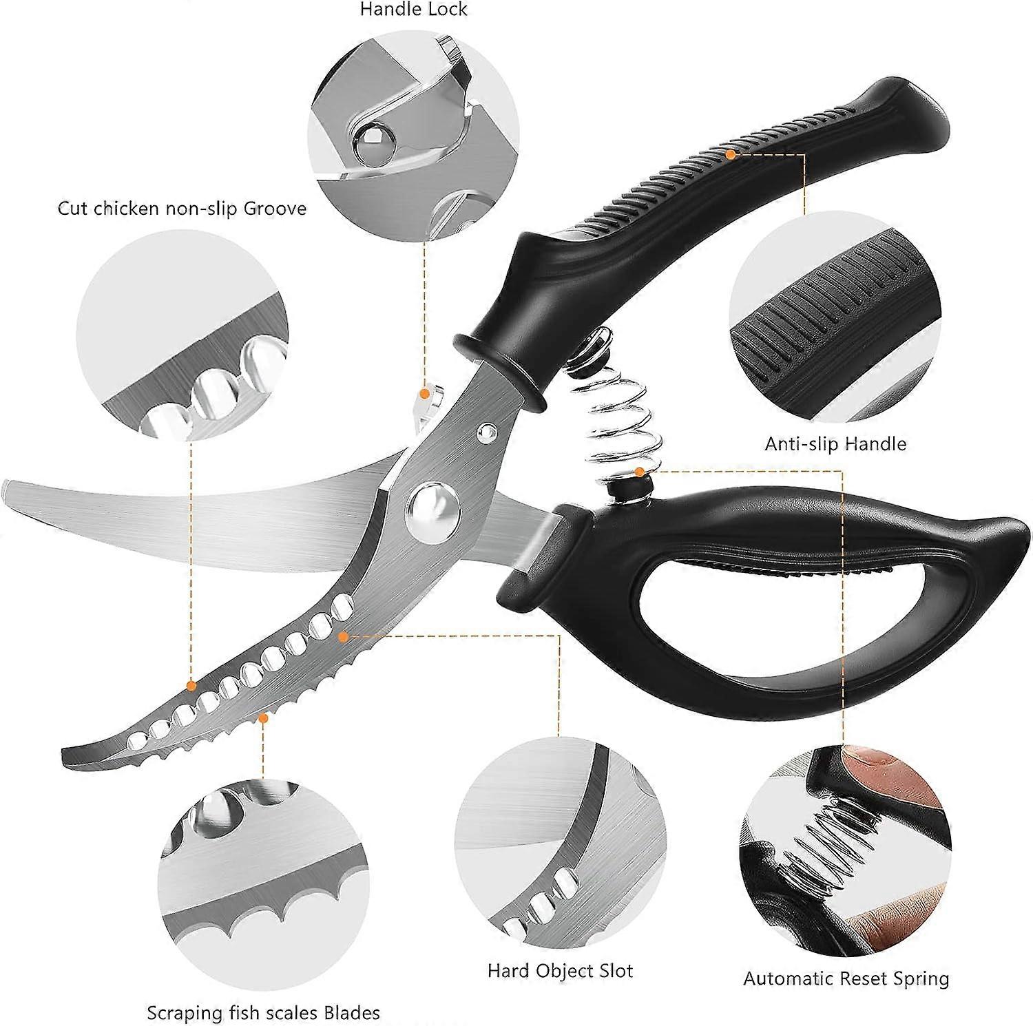 Heavy Duty Poultry Shears - Kitchen Scissors for Cutting Chicken ...