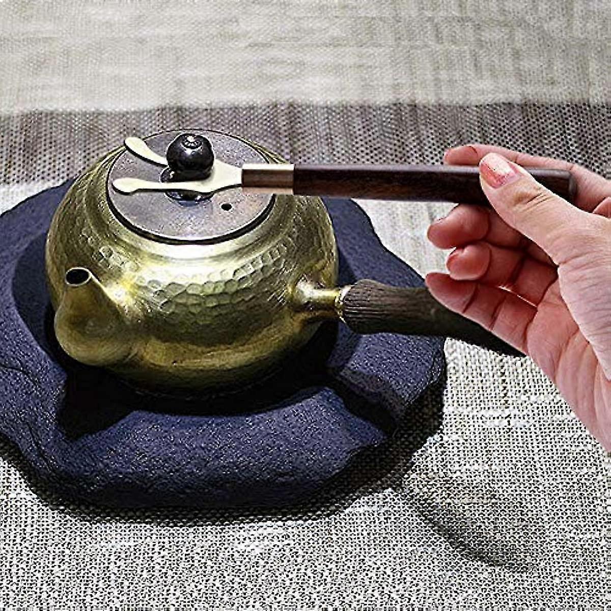 Teapot Lid Clip, Tea Kettle Cover Fork Lid Holder With Wooden Handle ...