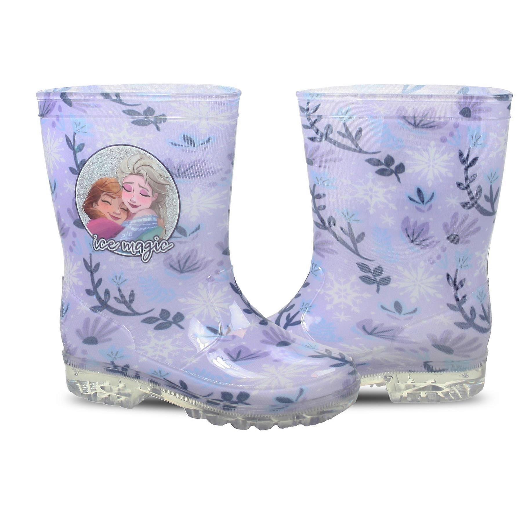 Kids Girls Frozen PVC Wellies Rain Boot Anti-Skid Snow Boot Officially ...