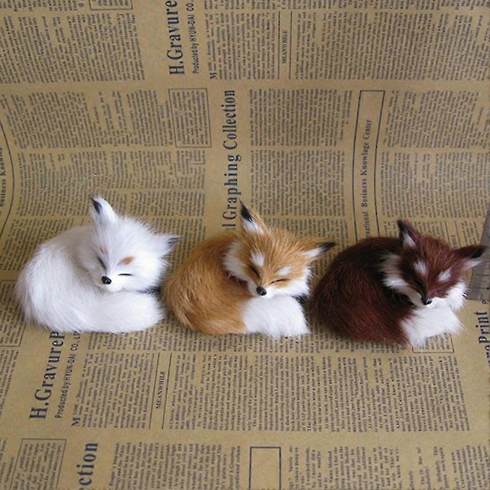 New Simulation Brown Fox Furs Squatting Fox Model Animals World With ...