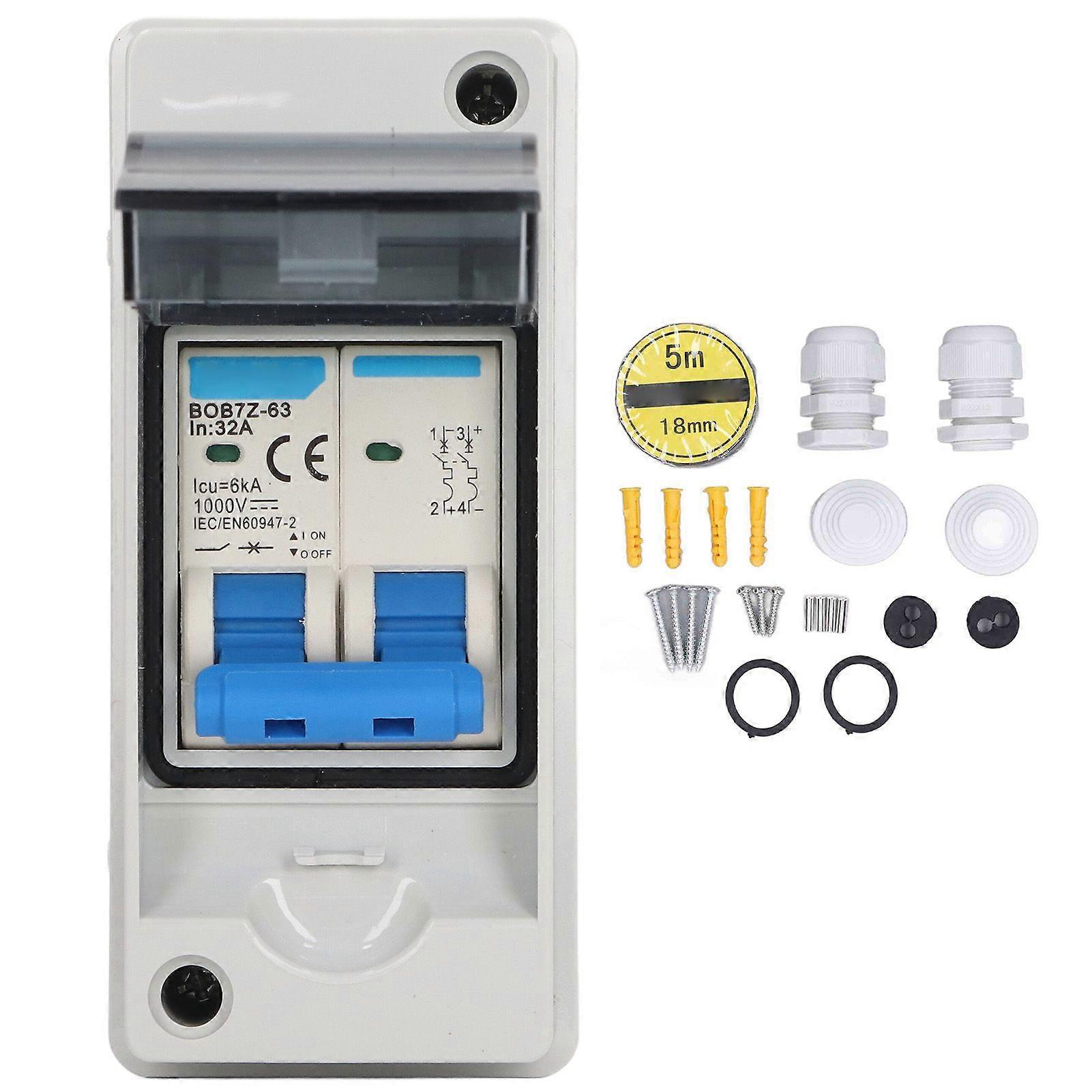 PV DC Circuit Breaker 32A 6KA IP65 Waterproof DC Isolator Switch Solar Disconnect Switch 1000V ...