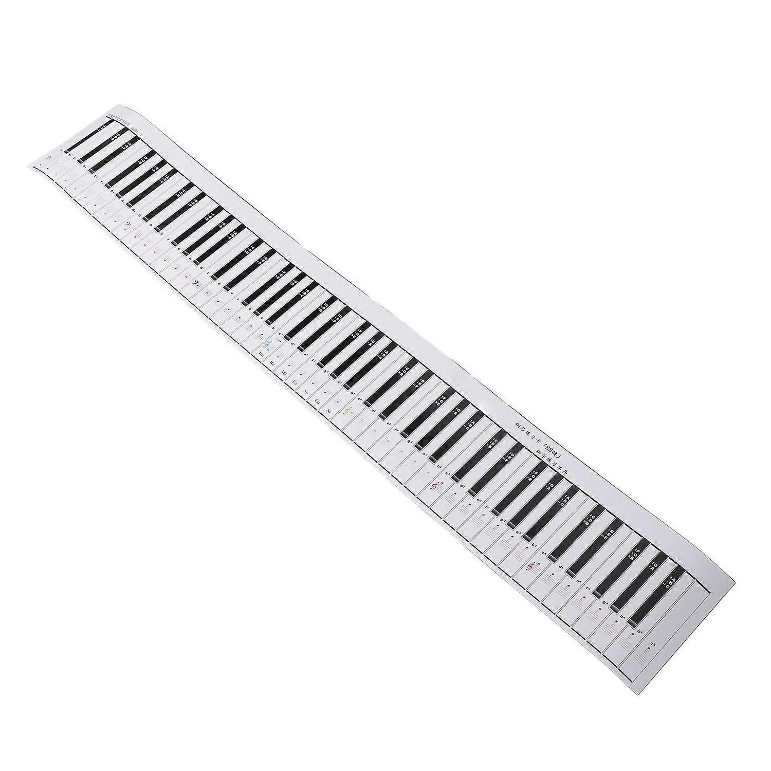 88 Key Piano Keyboard Exercise Note Chart Fingering Practice Label ...