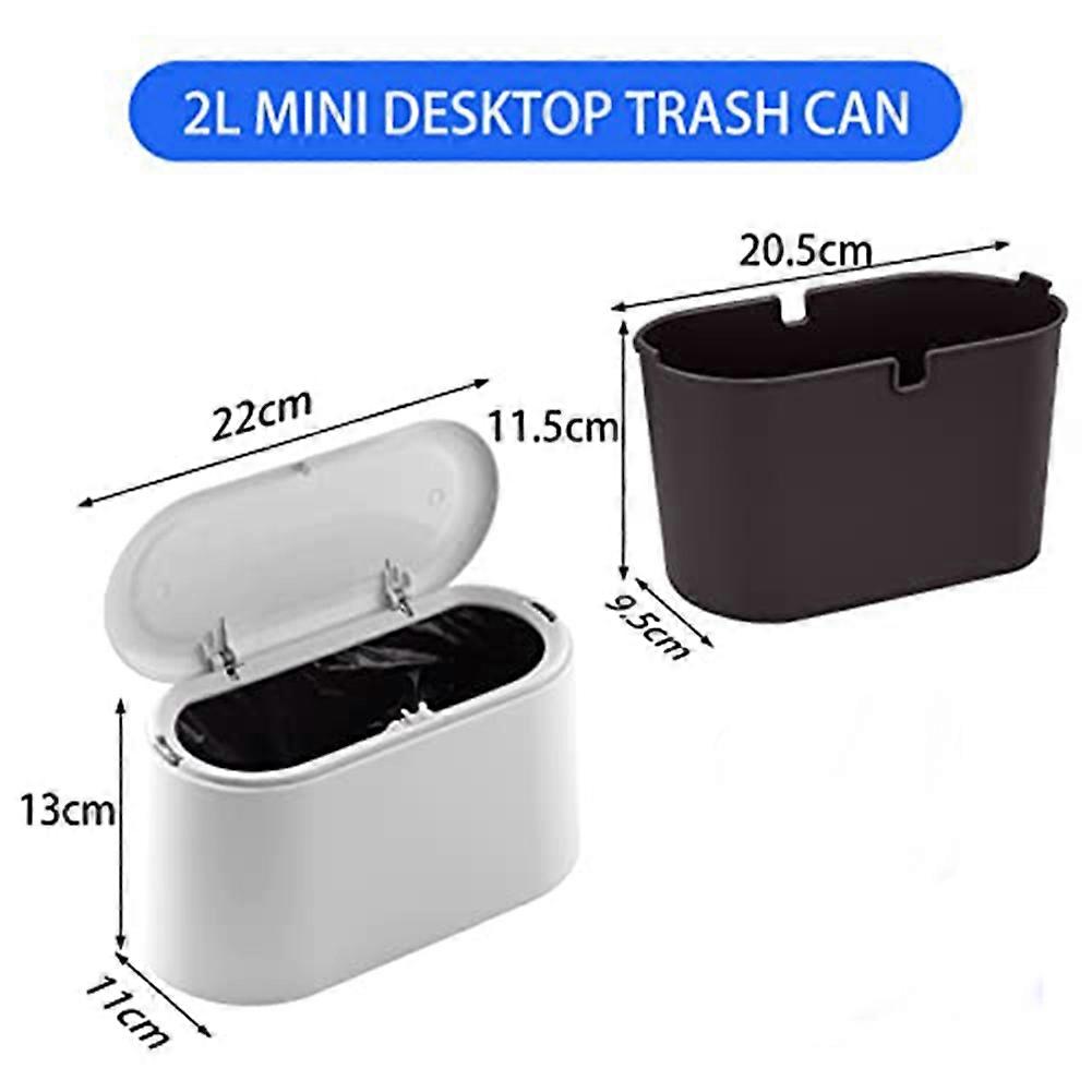 Tabletop Trash Can with Pop-Up Lid, Mini Trash Can, Compact Design Mini ...