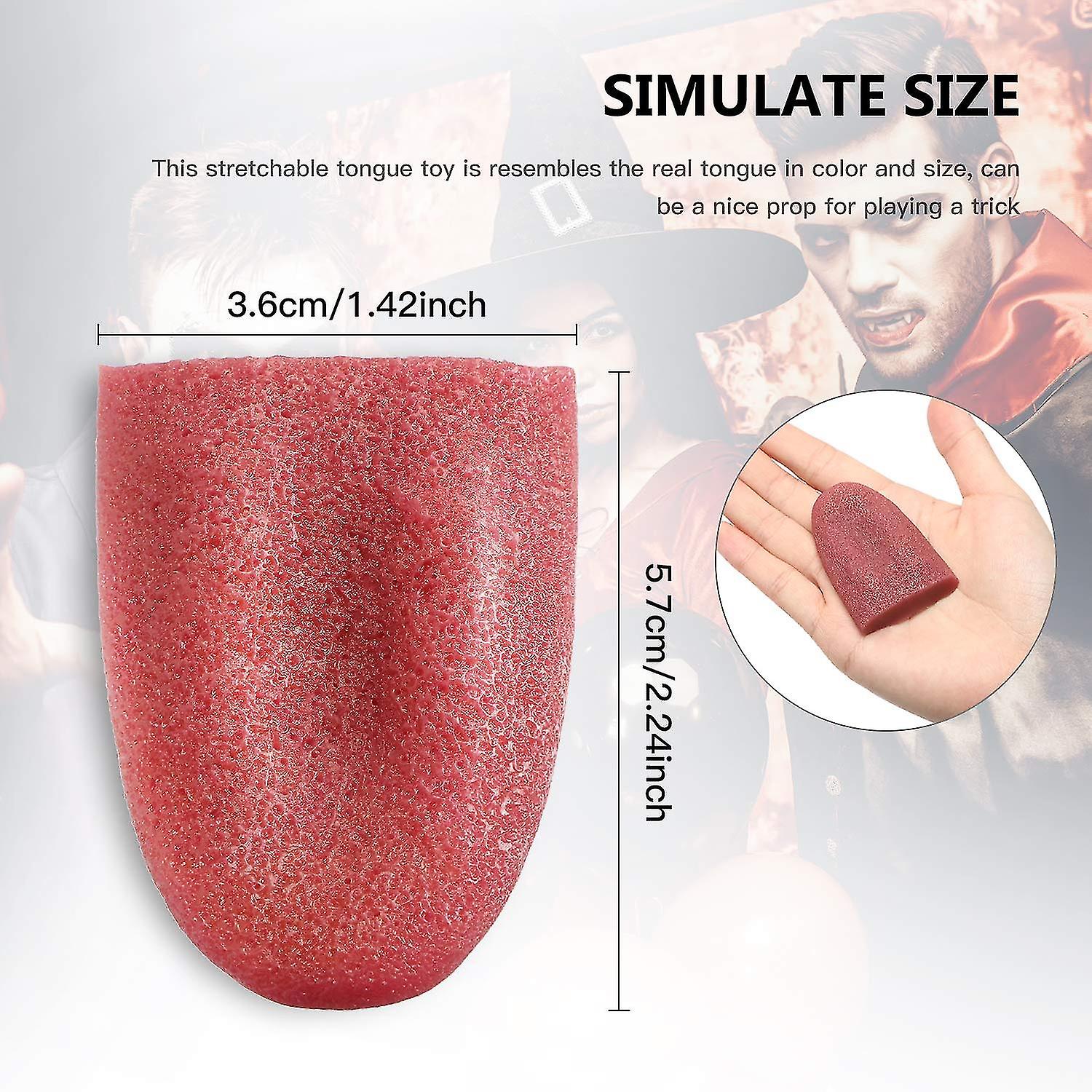 2 Pieces Realistic Fake Tongue Stretchy Fake Tongue Tricks Artificial ...