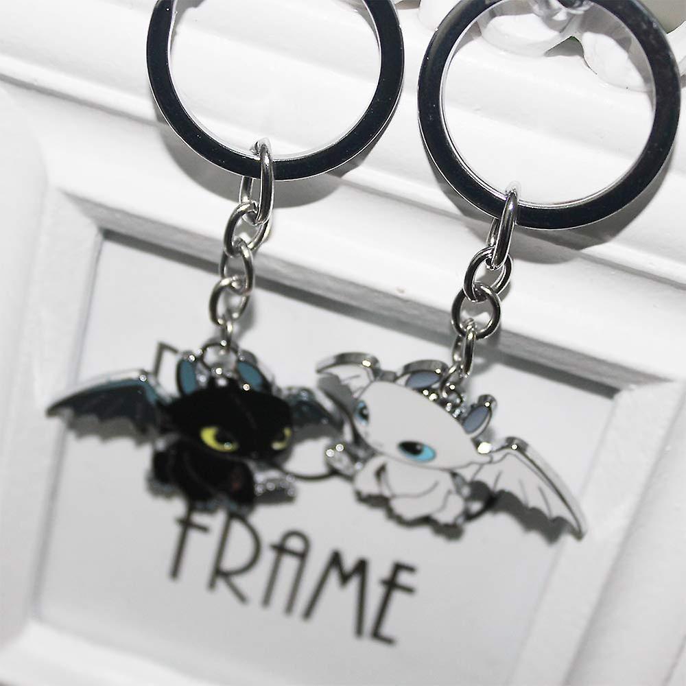 2pcs Couple Metal Keychain Dragon Shape Toothless Keychain Toothless ...