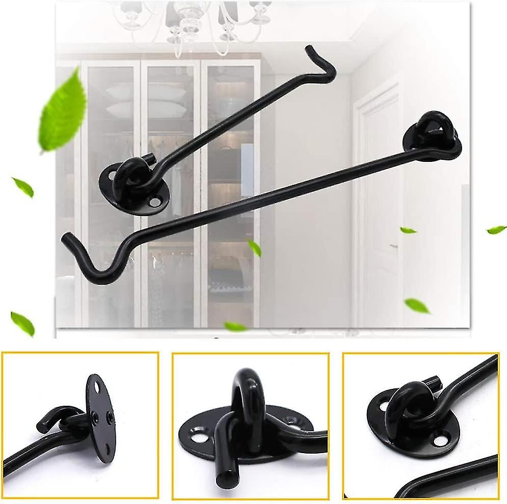 Hooks For Sliding Doors And Windows In Stainless Steel (black) 5 Pieces ...