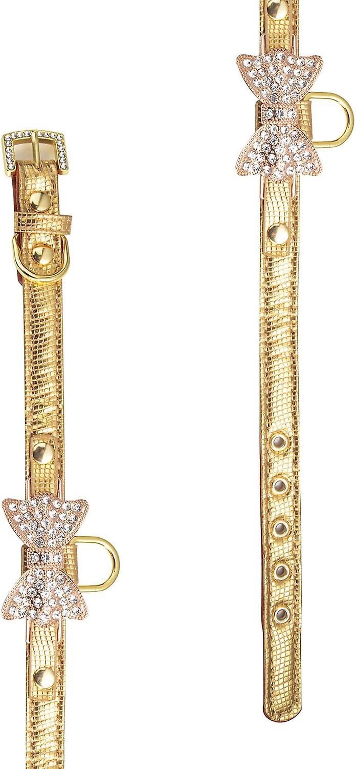 Gold Bling Diamond Giltter Leather Fashion Collar with Ring for Tags ...