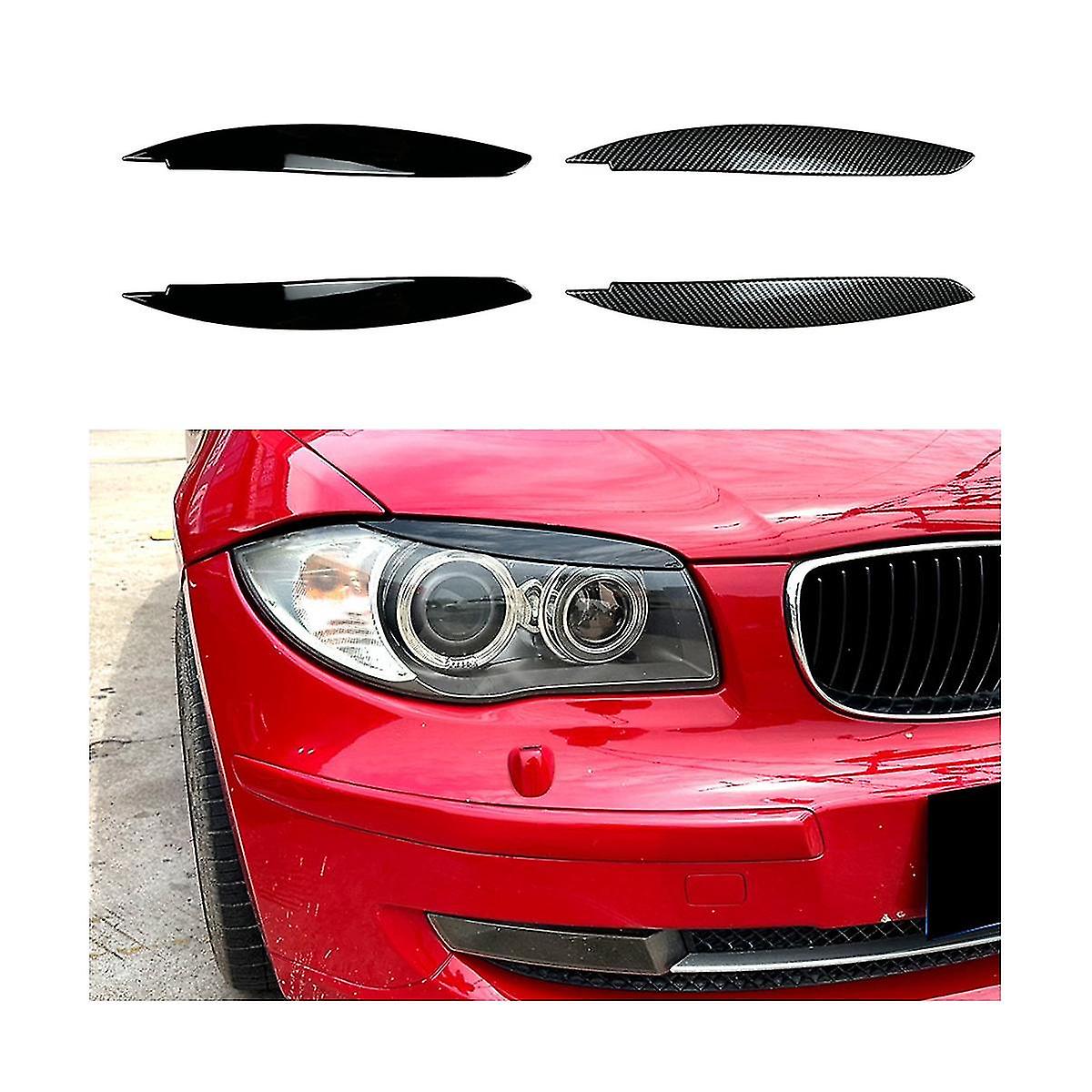 Car Gloss Black Headlight Lamp Eyebrows Cover Trim For 1 Series E81 E82 ...