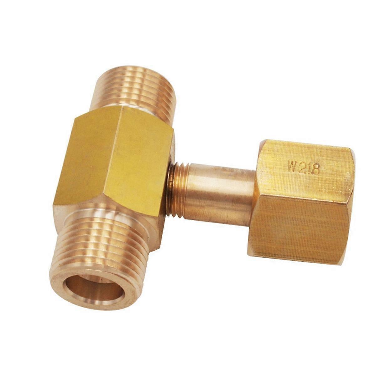 W21.8-14 CO2 Tank Bottle Brass Threaded Tee Fitting 3 Way Connector ...