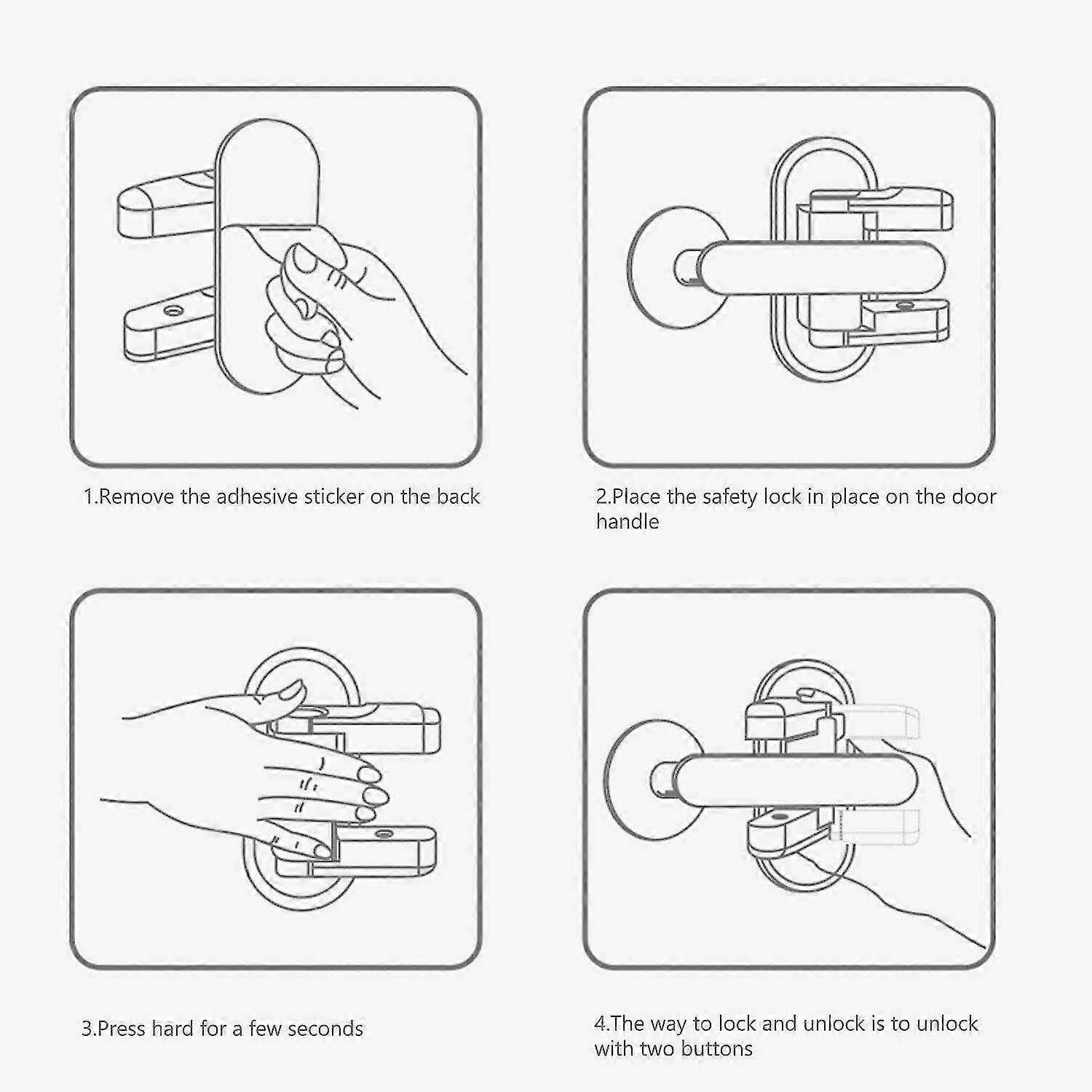2024 4pcs Child Safety Door Locks and Handles Door Lever Lock, Window ...