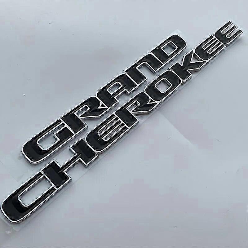 3D ABS Chrome Black Logo Grand Cherokee Emblem Letters Nameplate Car ...