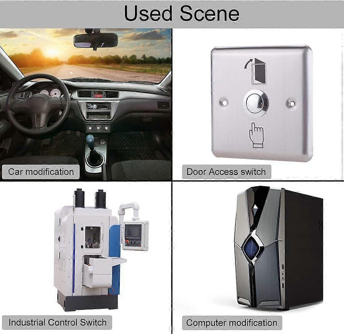 4pcs Momentary Push Button Waterproof Stainless Steel Push Button on ...