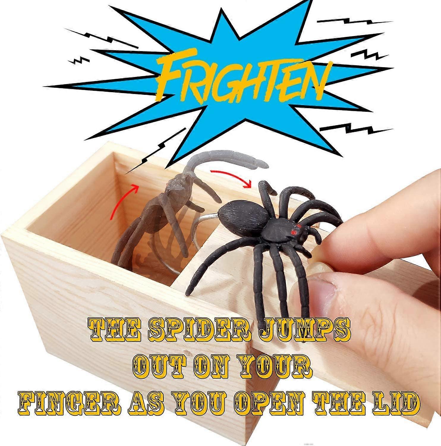 Rubber Spider Prank BoxHandcrafted Wooden Surprise Box Prank, Spider ...