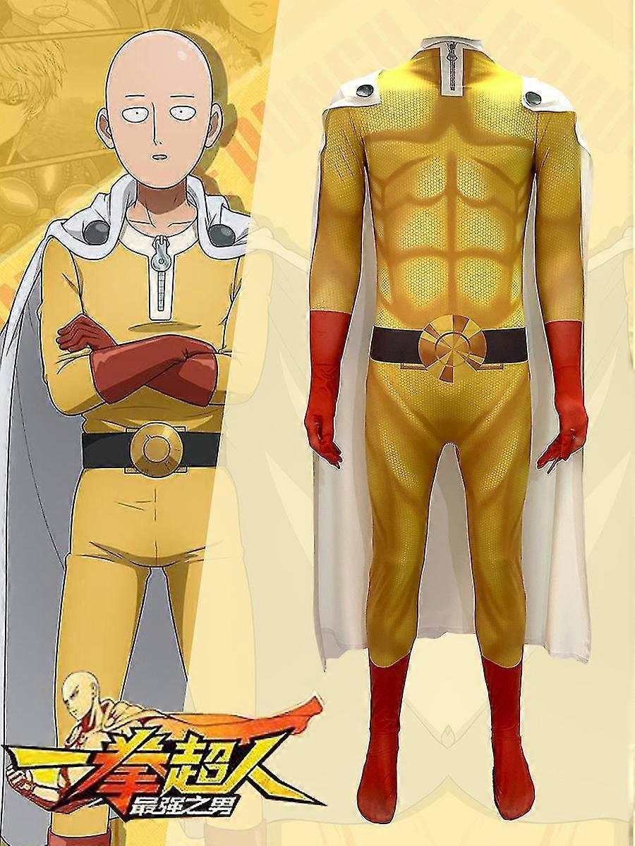One Punch Man Anime Same Cos Suit Jumpsuit Saitama Teacher Cosplay ...