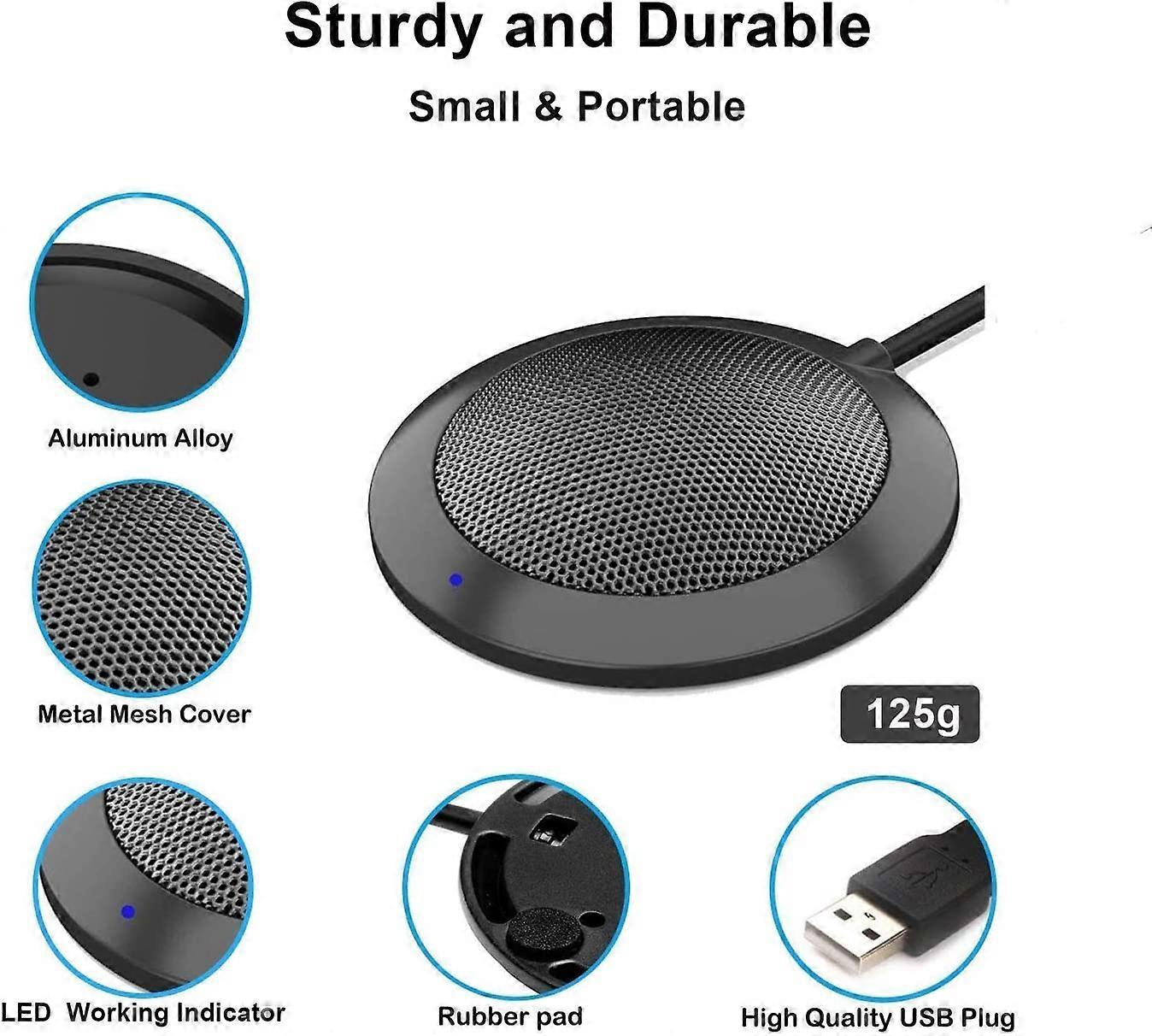 Computer Conference USB Microphone, Plug & Play Omnidirectional ...